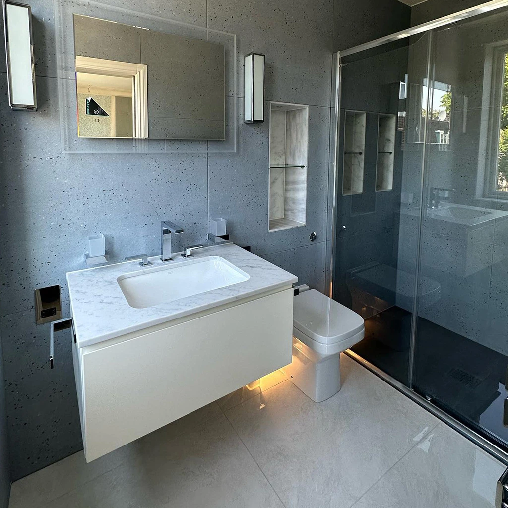 Linea Double Under Counter Basin Wall Hung Handleless Vanity Unit