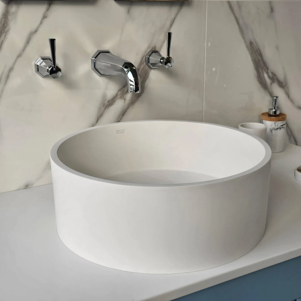 STONE RESIN Round Counter Top Sink Matt Finish - The Ella