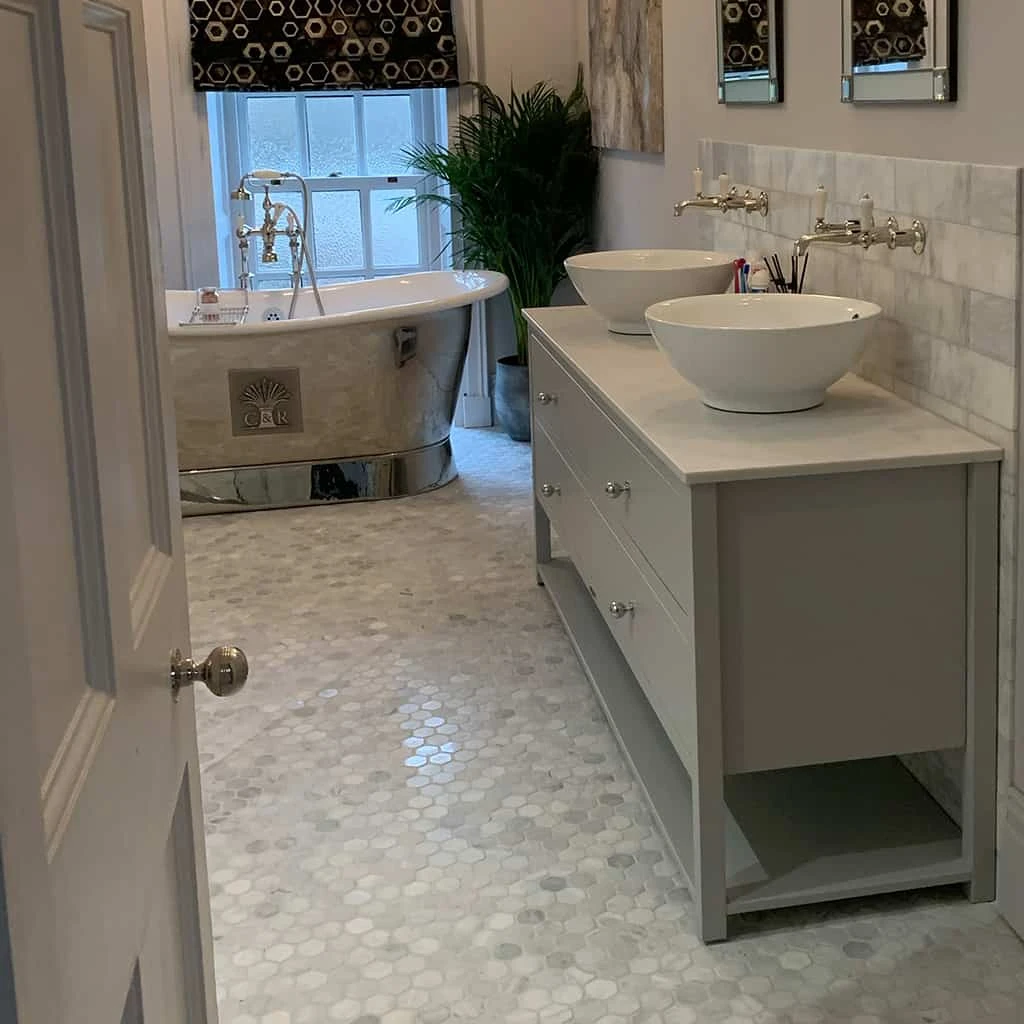 Ava Large Painted Vanity Unit With Sit On Basin | Harvey George