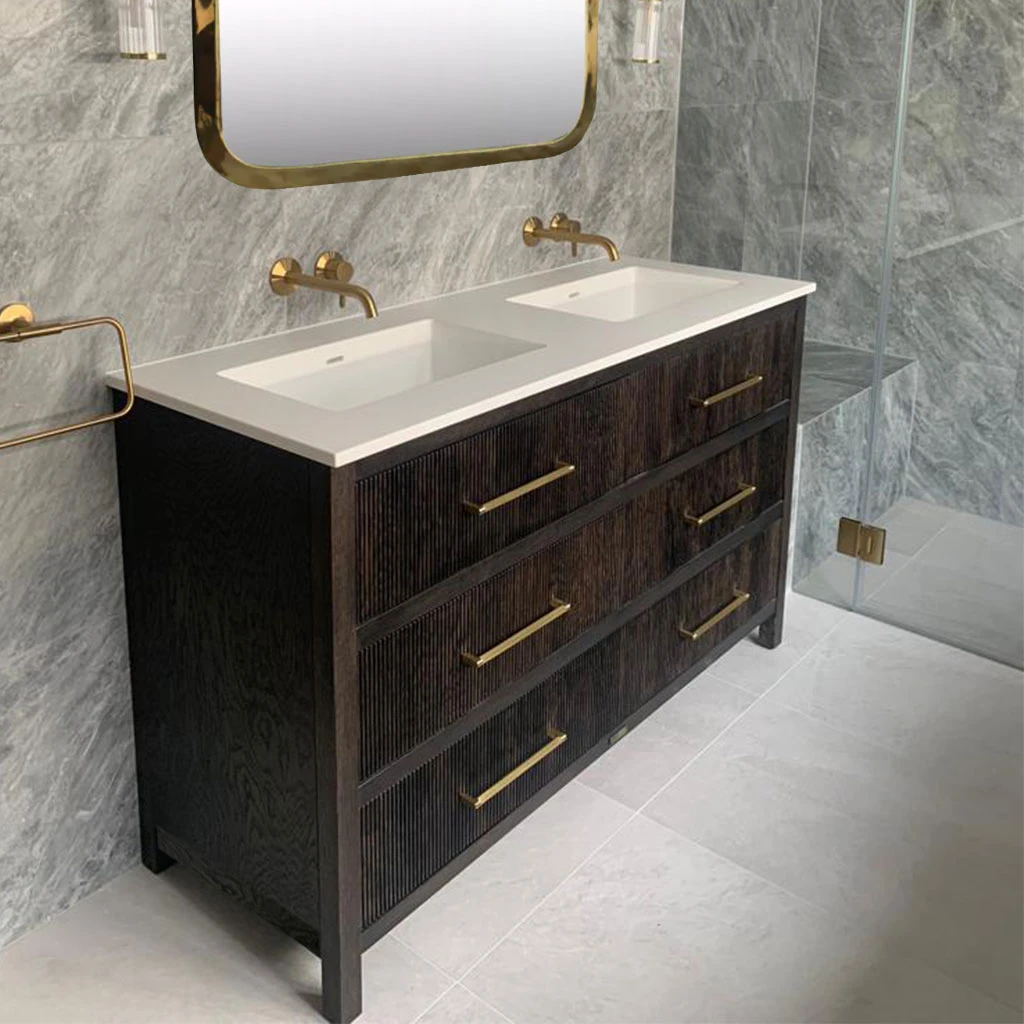 Clarence Reeded Oak Large Chest Vanity Unit - Undermounted Basin(s)