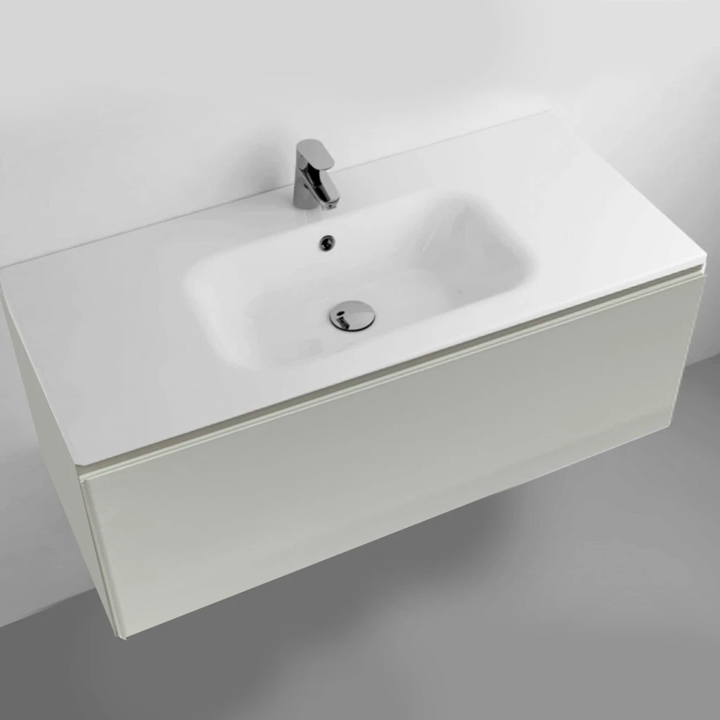 Linea Stone Basin Wall Hung Handleless Bathroom Vanity Unit