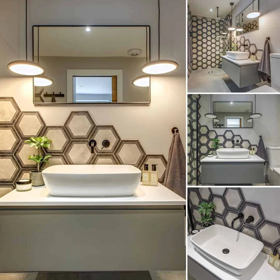 Linea Sit on Basin Wall bathroom Hung Handleless Vanity Unit