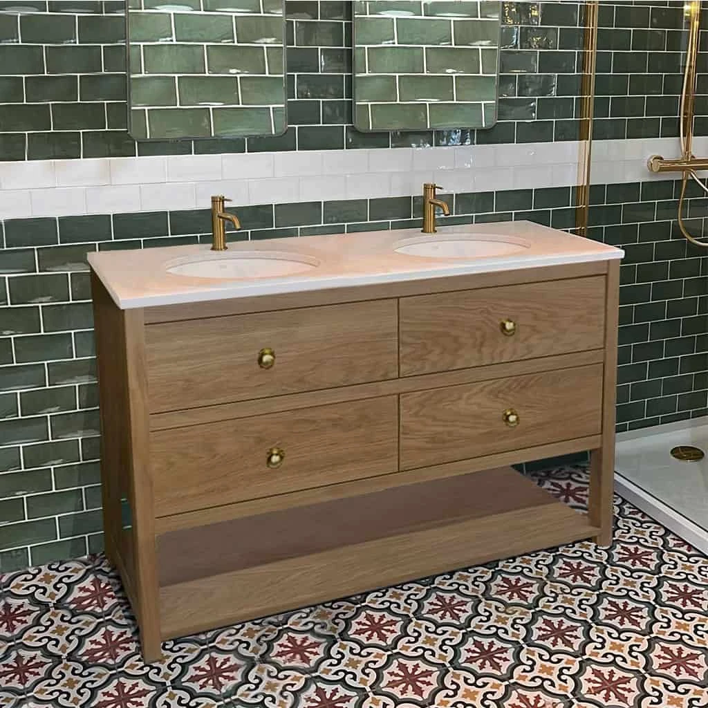 Ava Large Oak Bathroom Vanity Unit With Undermounted Basin(s)