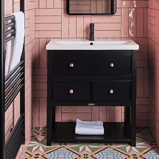 Amy Ceramic Basin Bespoke Painted Bathroom Vanity Unit