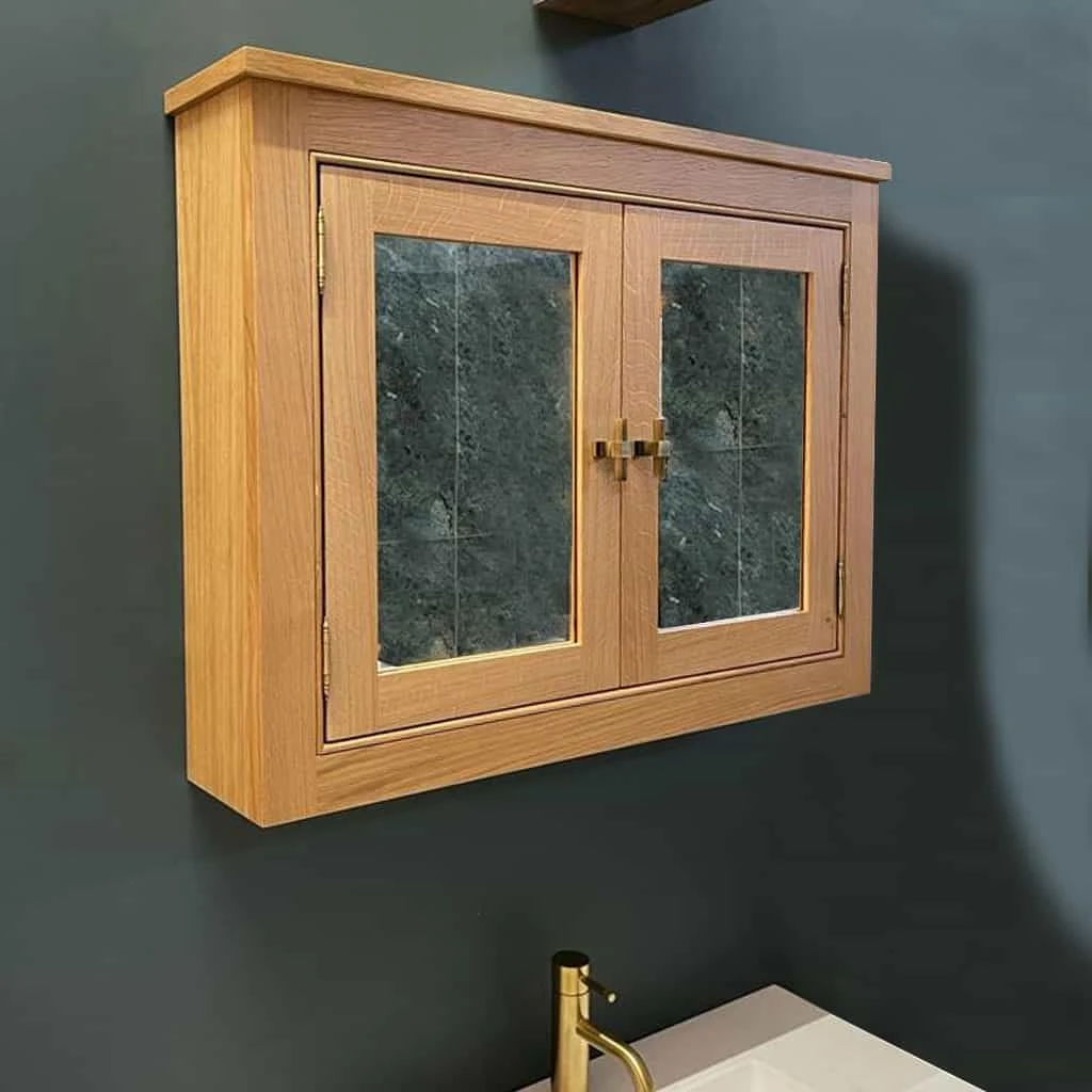 Oscar Oak Mirrored Bathroom Mirrored Wall Unit | Harvey George