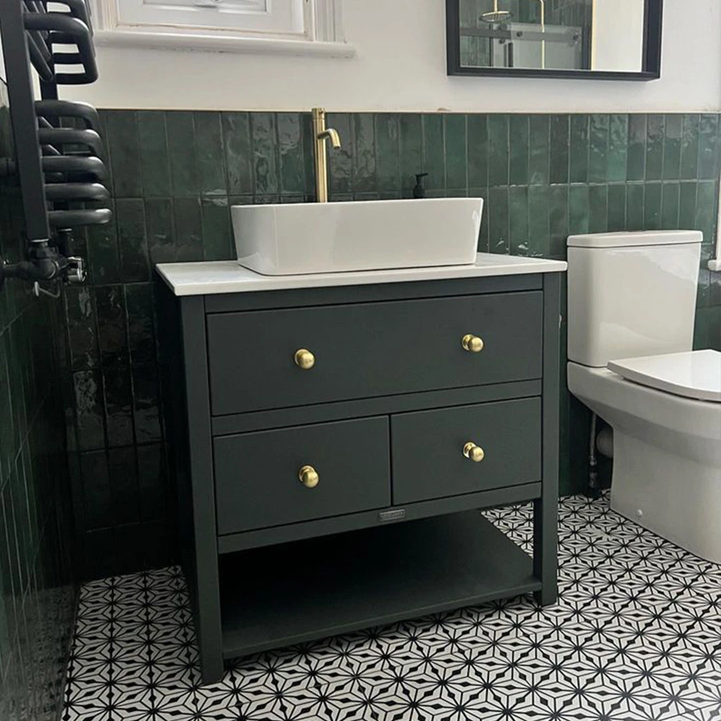 Ava Painted Bathroom Vanity Unit - Single Sit On Basin