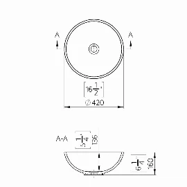 STONE RESIN Round Counter Top Sink Matt Finish - The Esma